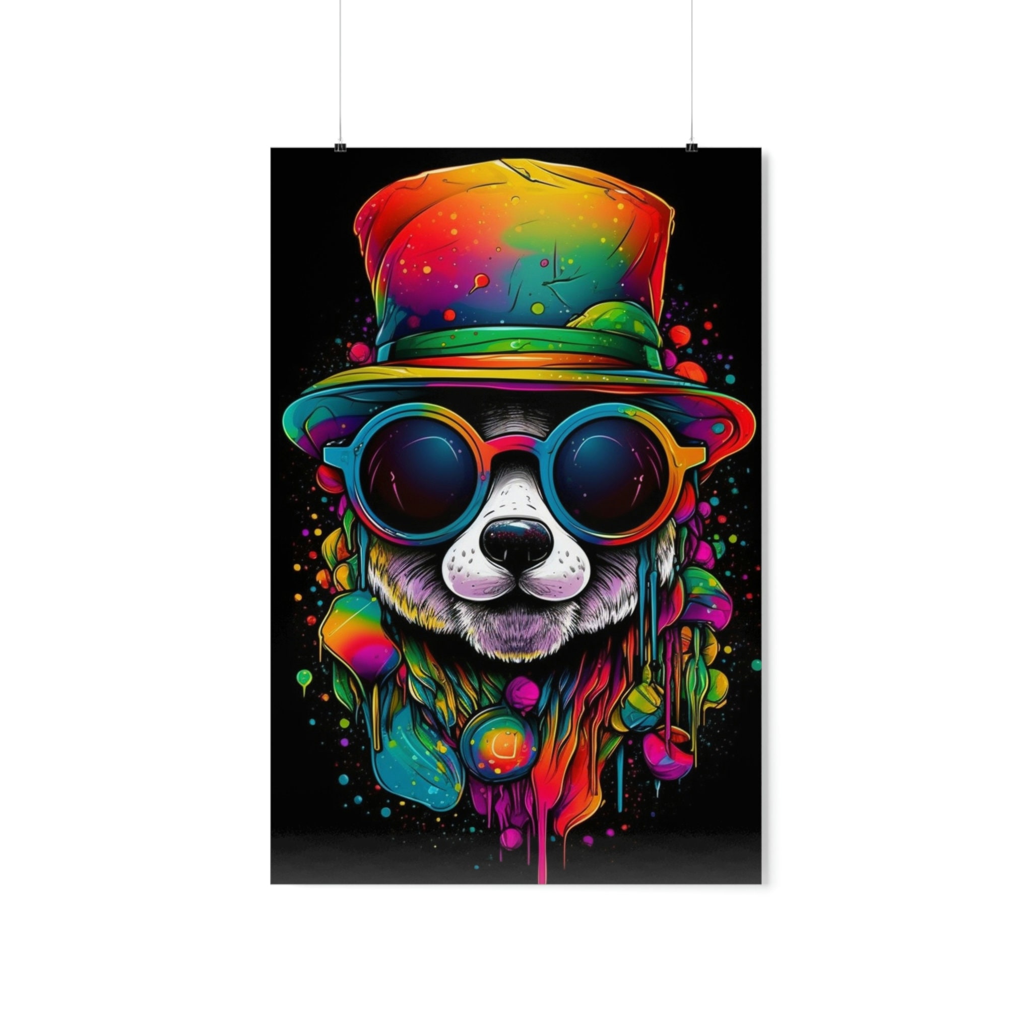 Panda Poster Fox Poster Animal Poster Retro Poster Trippy - Etsy