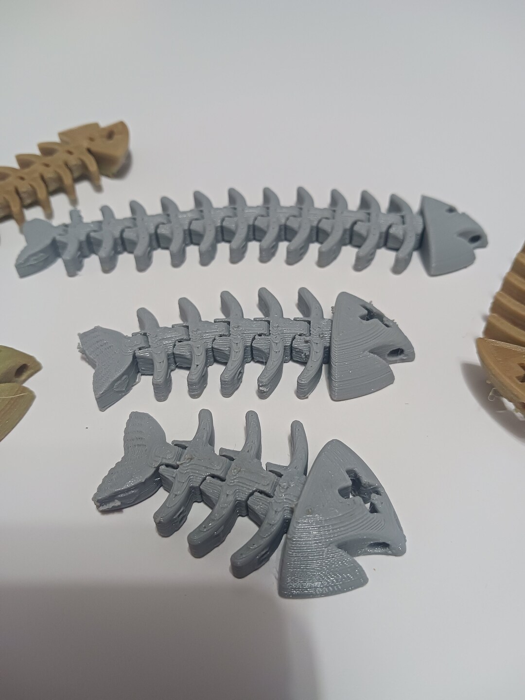 Flexible Fish Bone Keychain Fidget Toy - 3D Printed - Etsy