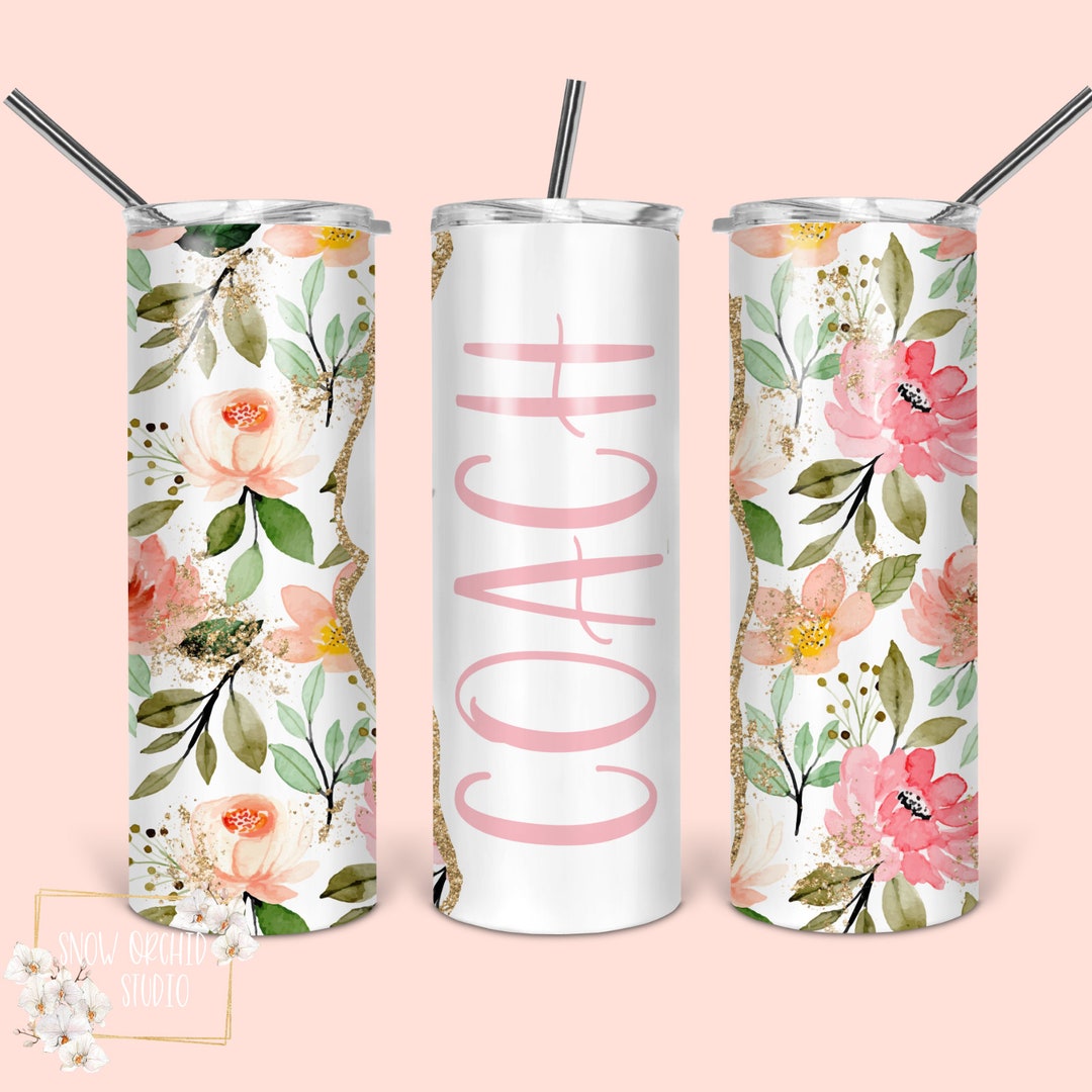 Coach Floral 20oz Tumbler PNG, Seamless Tumbler File, Skinny Tumbler ...