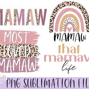 Mamaw Sublimation PNG, Mamaw Bundle Sublimation File, Mamaw Shirt PNG ...