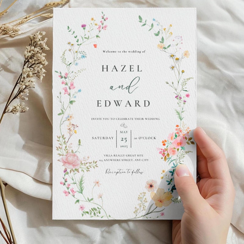 Wildflower Wedding Invitation - Etsy