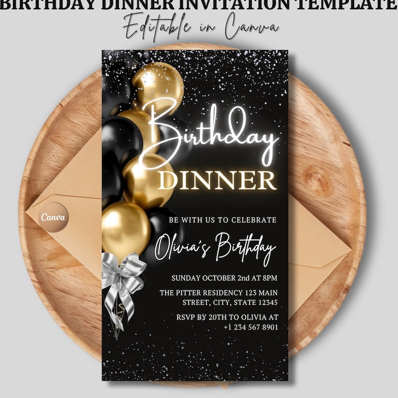 Birthday Dinner Invitation - Etsy