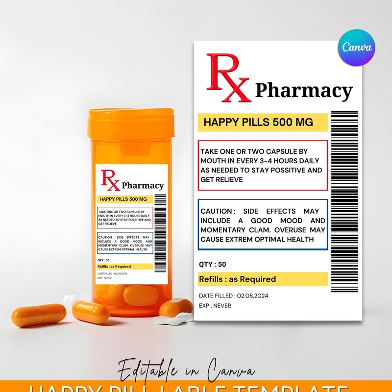 Pill Candy Label - Etsy