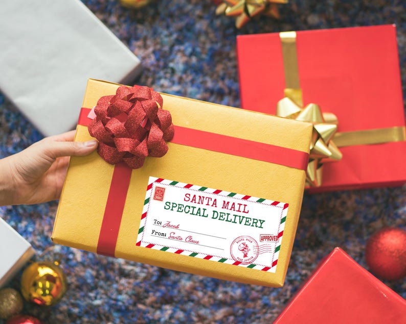 From Santa Gift Tags, Printable Christmas Tags, Editable Santa Mail ...