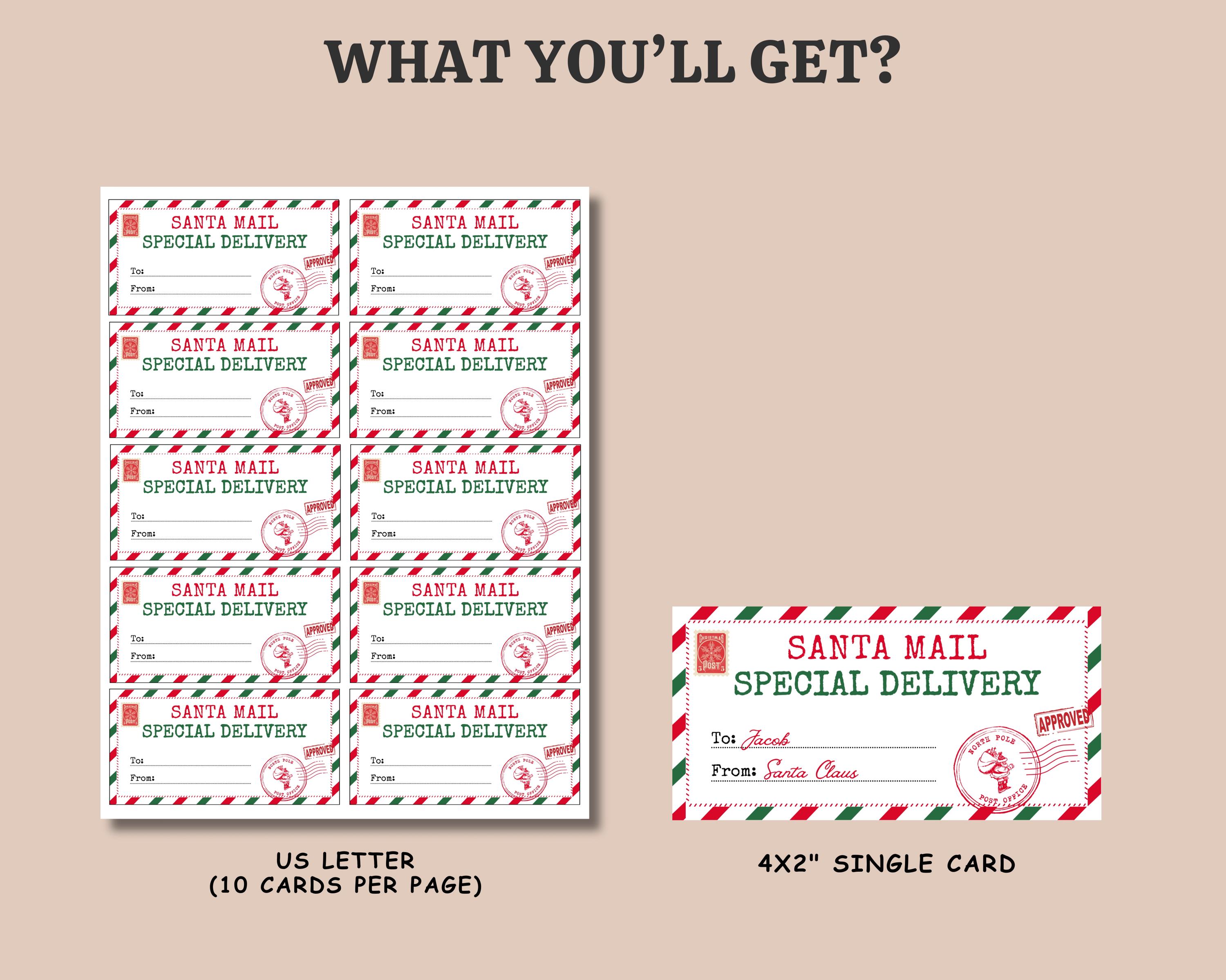 From Santa Gift Tags, Printable Christmas Tags, Editable Santa Mail ...