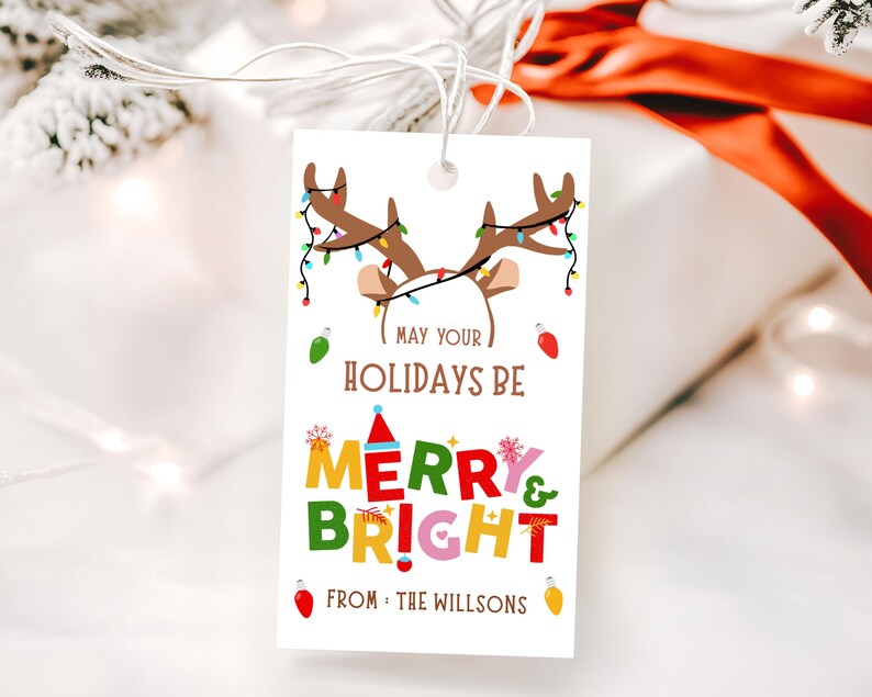 Christmas Gift Tags Printable, Holiday Gift Label Template, Merry and ...