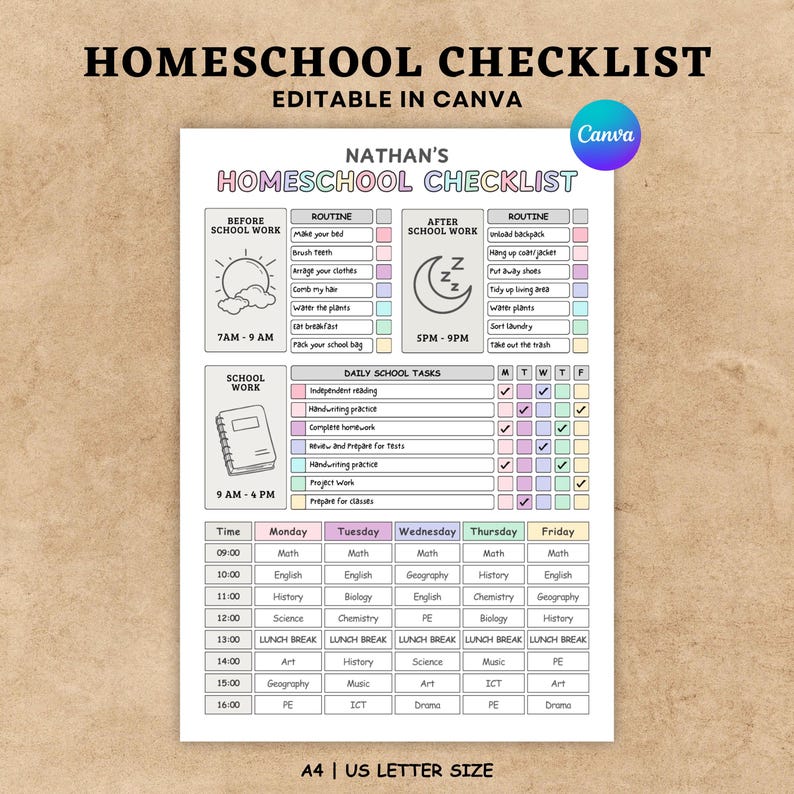 Editable Homeschool Planner | Printable Daily Schedule & Student ...
