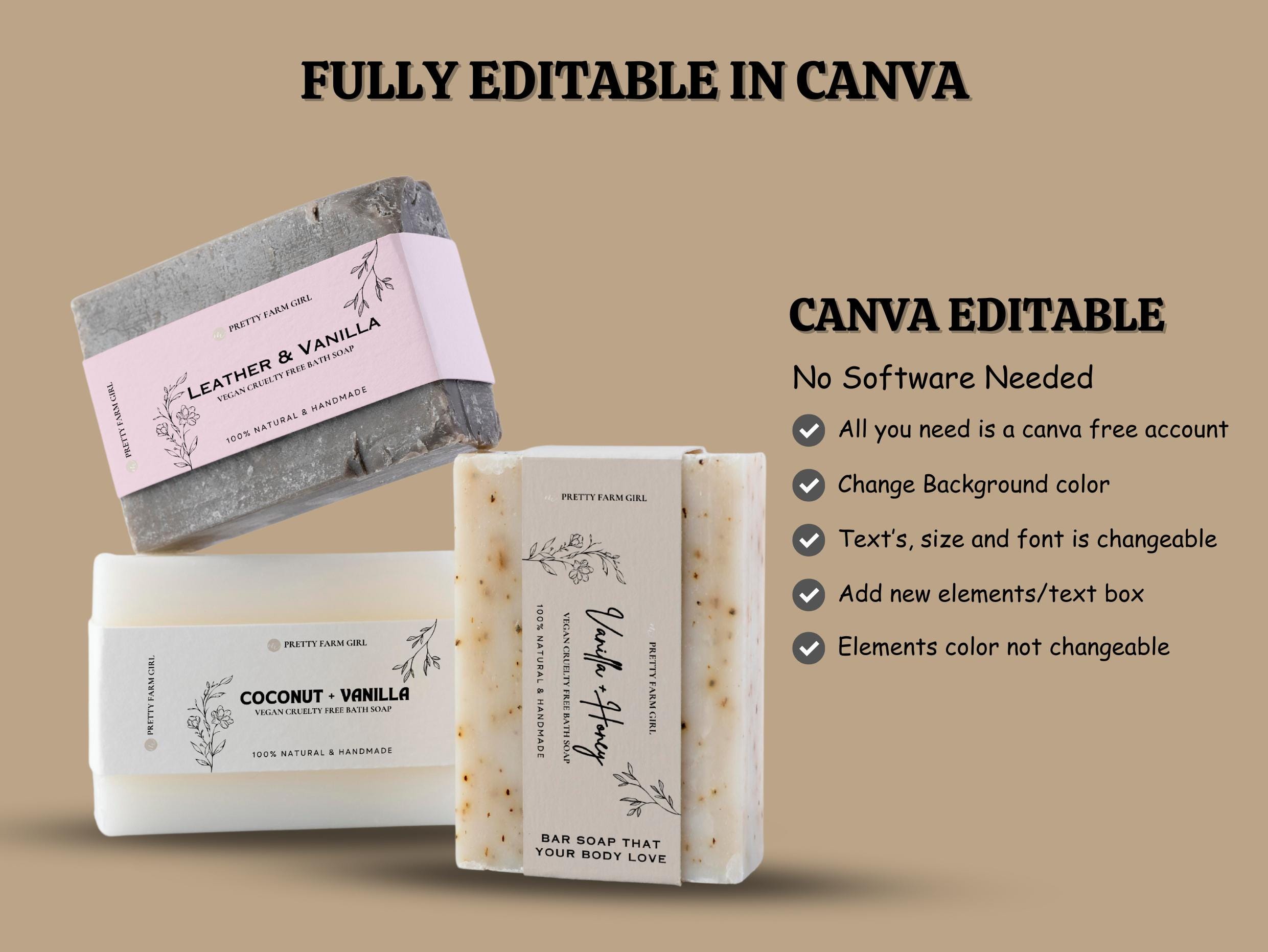 Printable Soap Label Canva Template,handmade Soap Label, Custom Soap ...