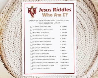 Bible Riddles Game: Christian Activity, Sunday School (PDF Download) - Etsy