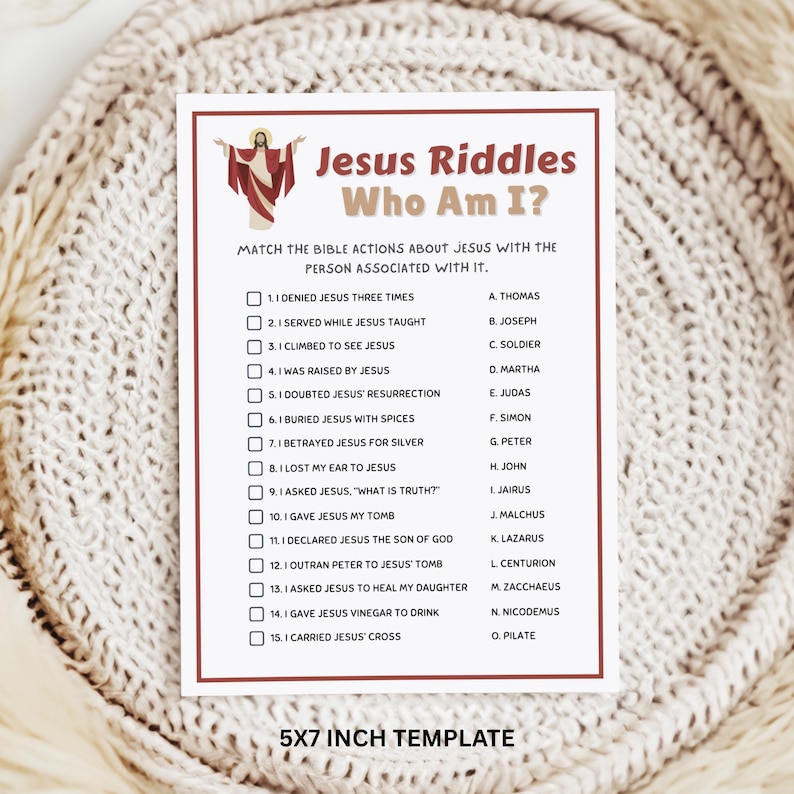 Bible Games for Kids Adults | Jesus Riddles “who Am I?” | Bible Party ...