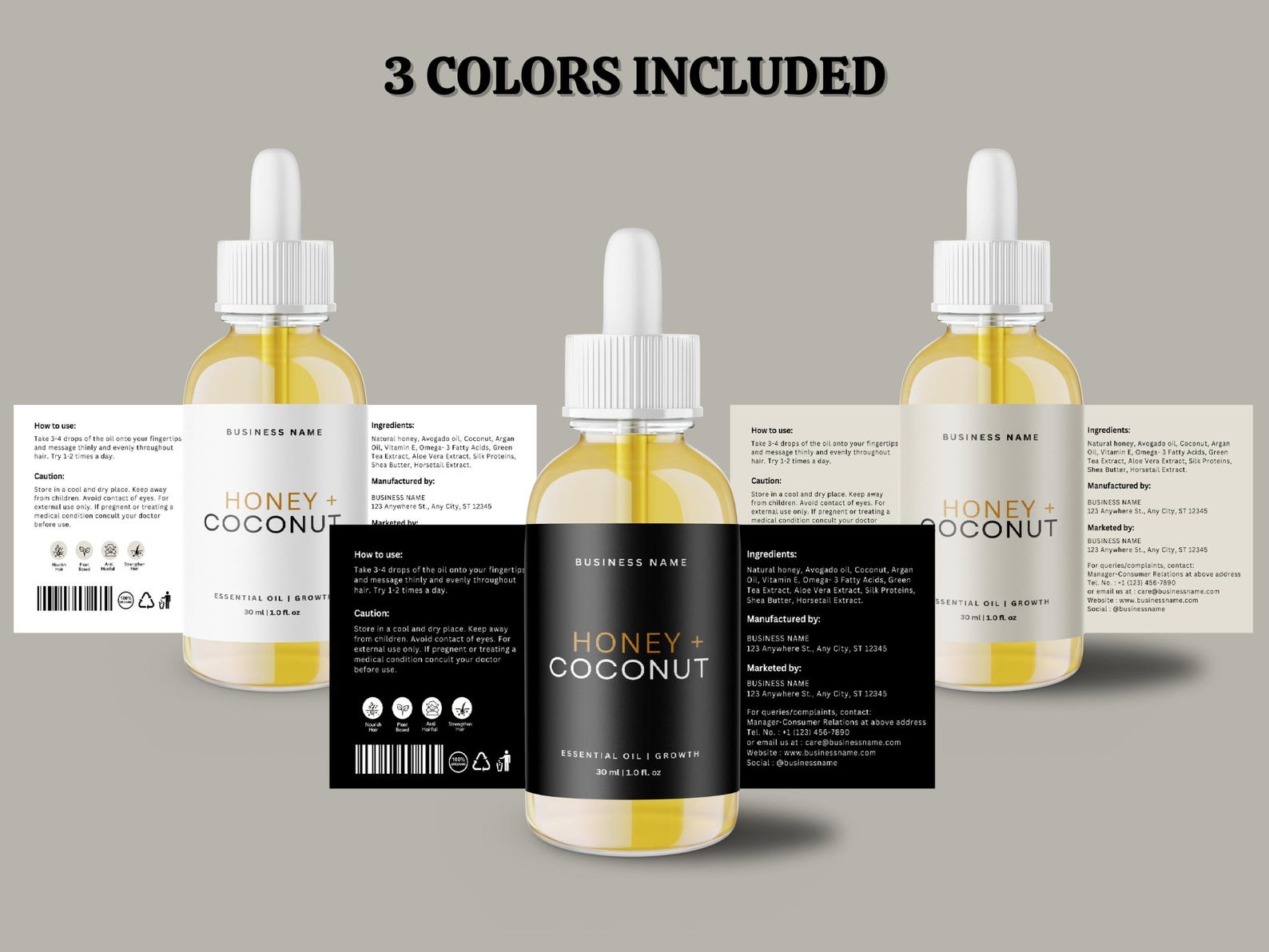 Essential Oil Bottle Label Template, Product Label, Custom Label ...