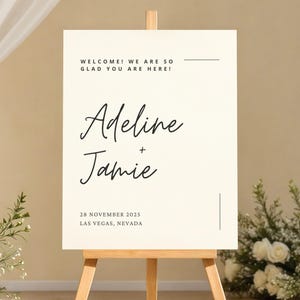 Editable Modern Wedding Welcome Sign – Minimalist “we’re so Glad You’re ...
