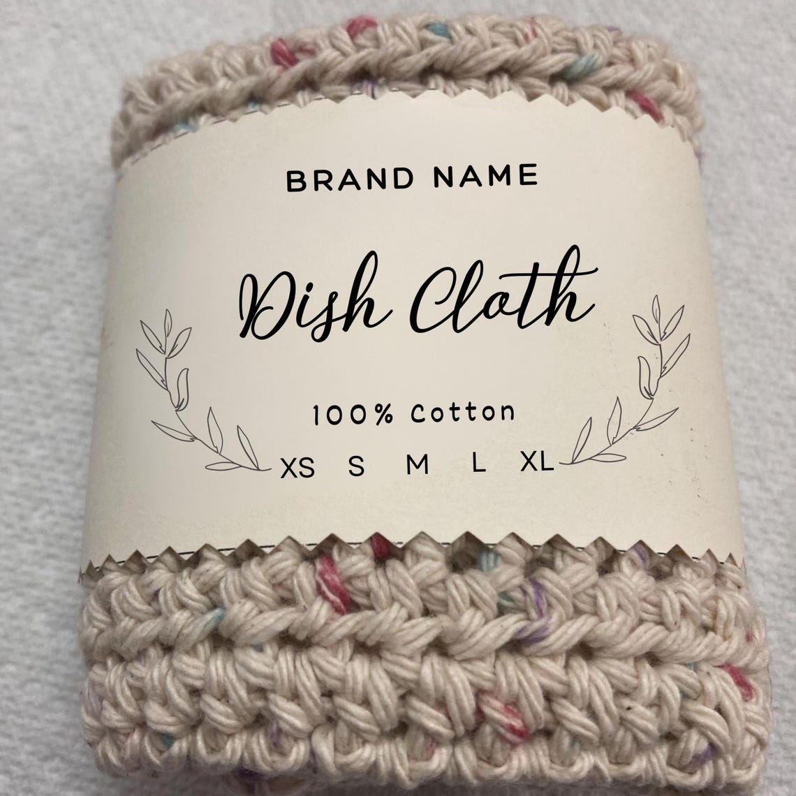 Editable Dishcloth Label Template | DIY Washcloth Hang Tag & Fold Over ...