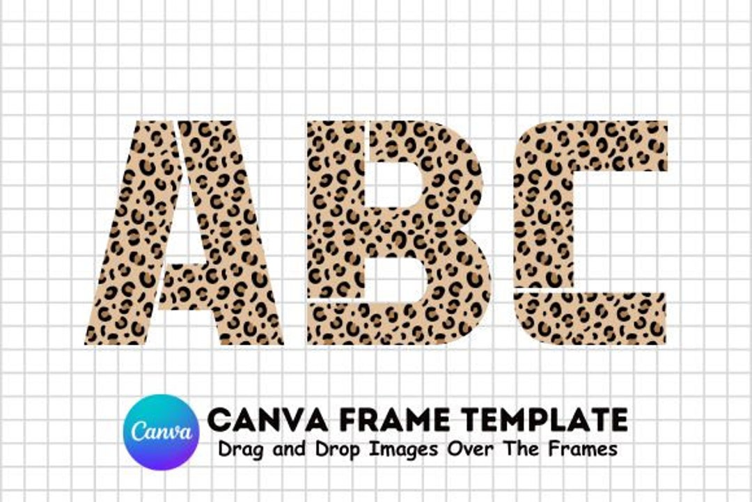 Fill Your Own Split Stencil Letters Font on CANVA - Canva Frames Bundle ...