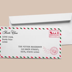 Editable Letter From Santa Envelope Template | Printable North Pole ...