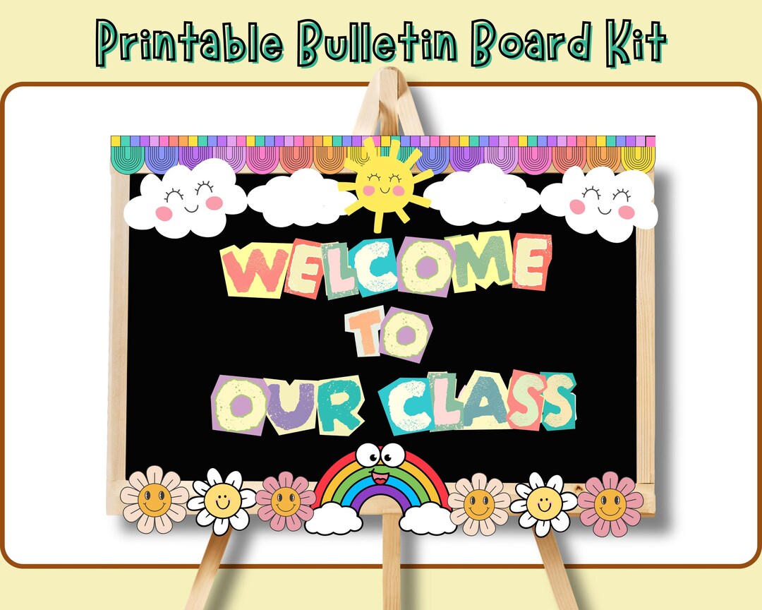 Back to School Bulletin Board Kit, Door Decor, Classroom Decor, Pastel ...