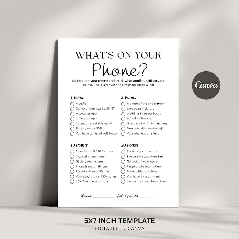 What’s on Your Phone Game | Printable Cell Phone Party Game | Family ...