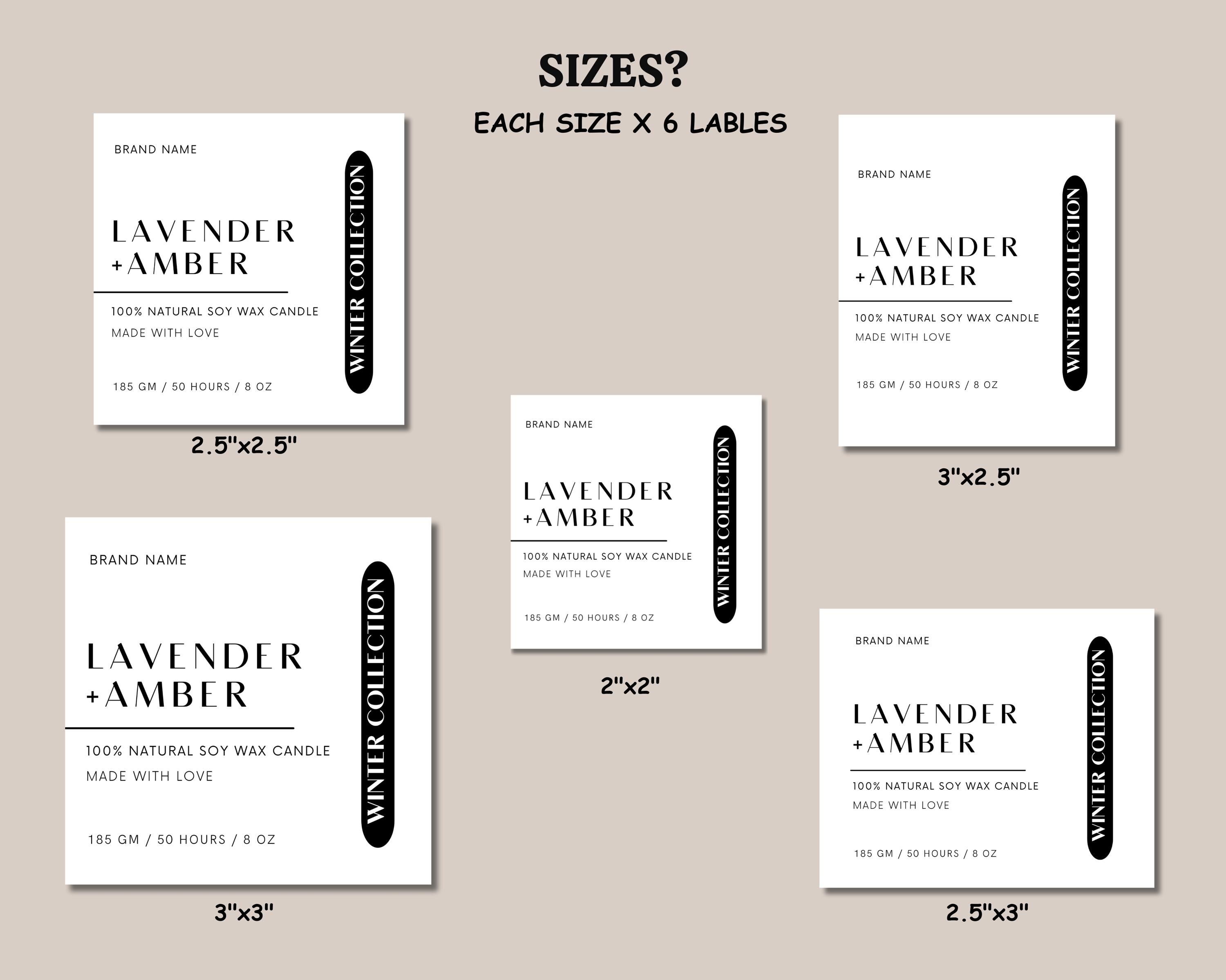 Editable Candle Label Bundle, Modern Candle Label Designs, Candle ...