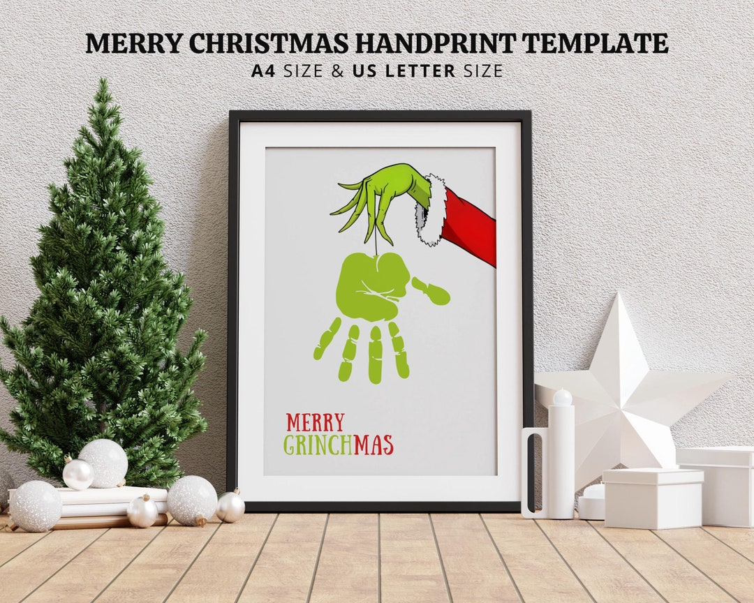 Merry Christmas Handprint Template – Christmas Handprint Craft for ...