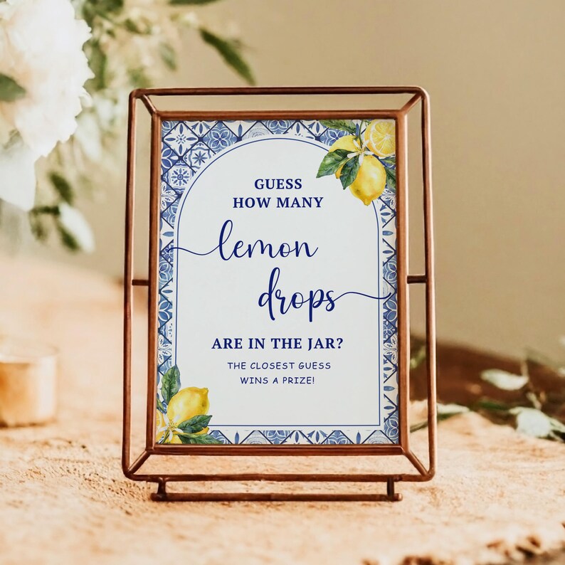 Lemon Drops Bridal Shower Game | Mediterranean Theme (digital Download ...