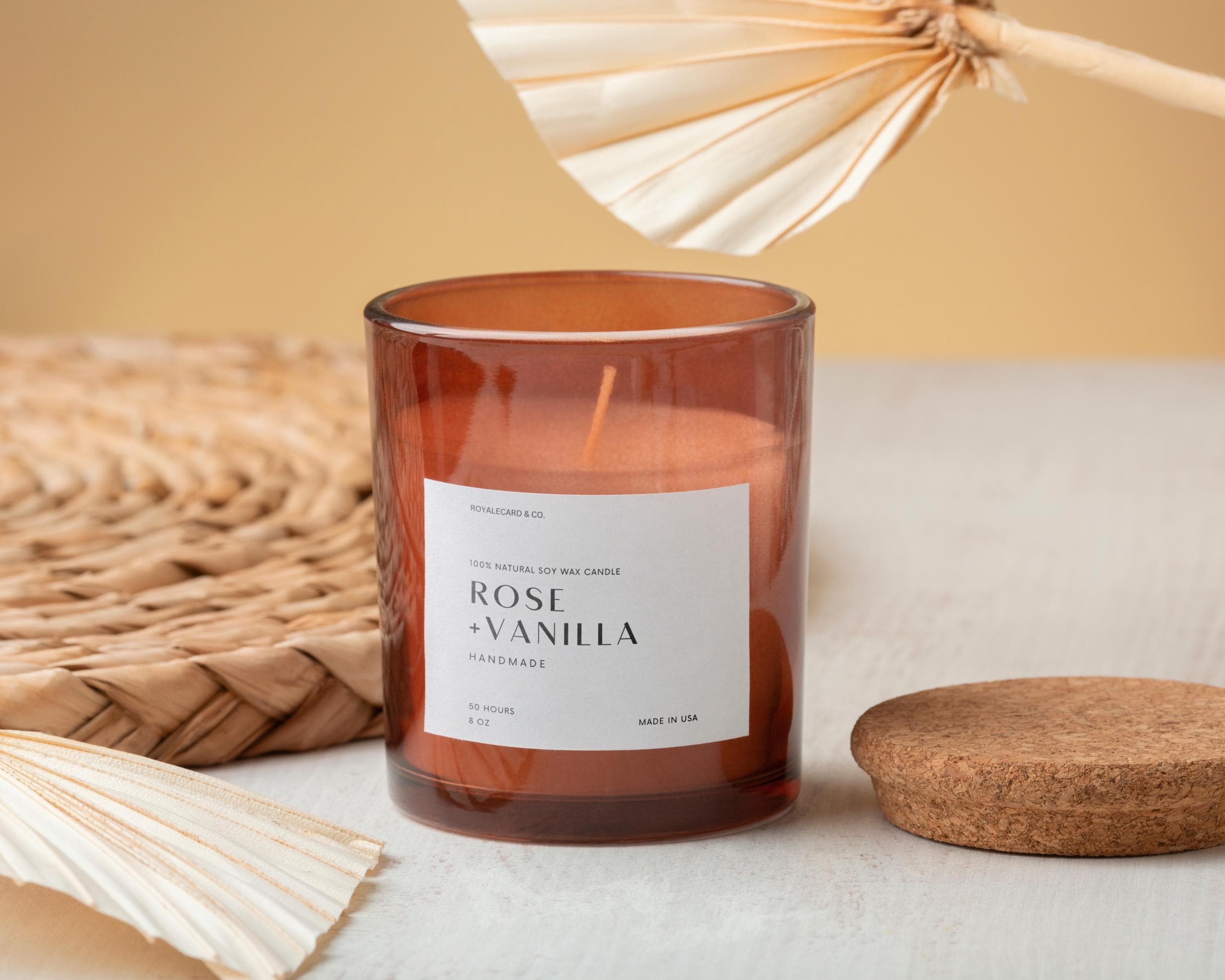 Editable Canva Candle Label Design | Personalized Homemade Candle ...