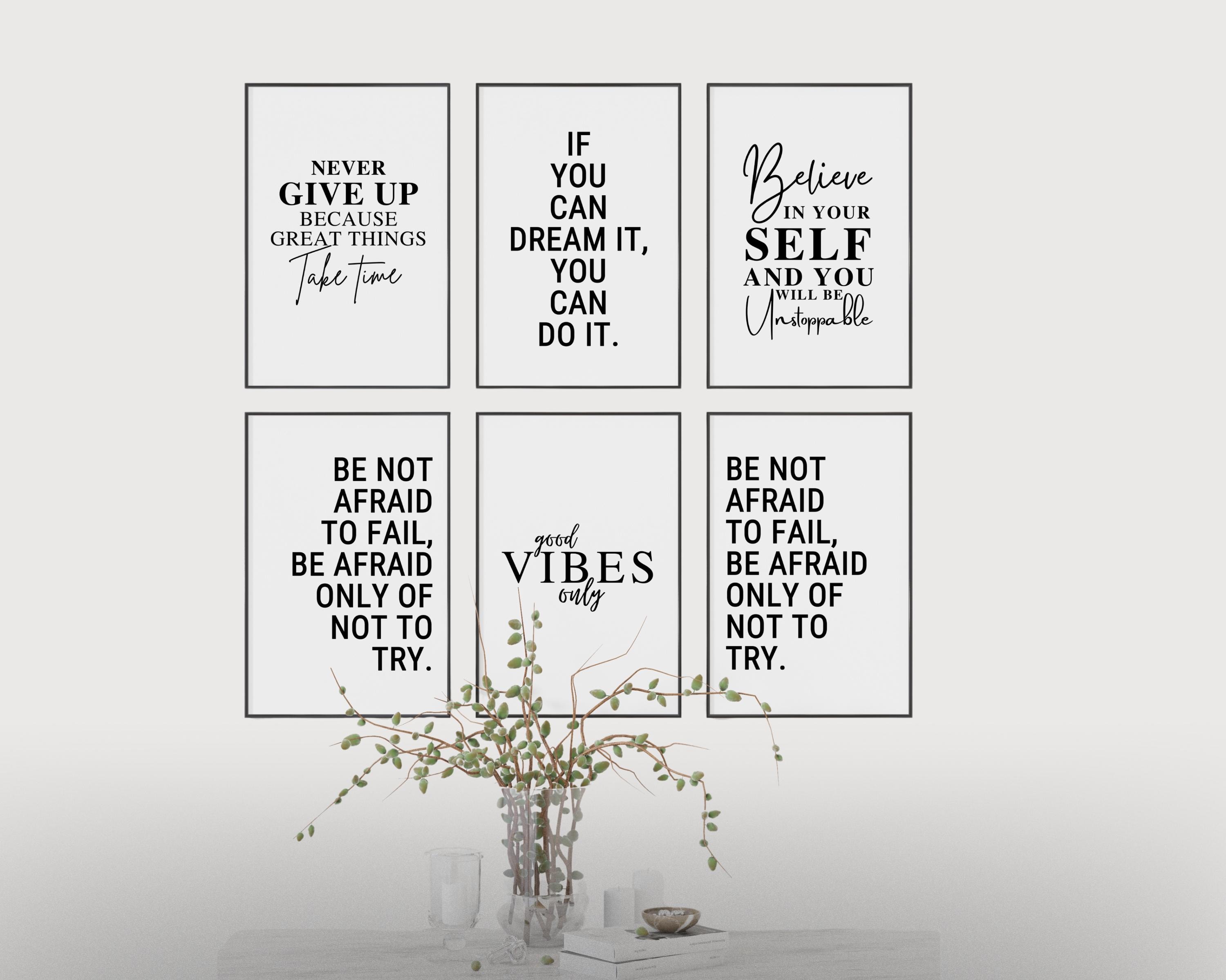 Motivational Posters Set of 6 | Printable Office Decor for Women ...