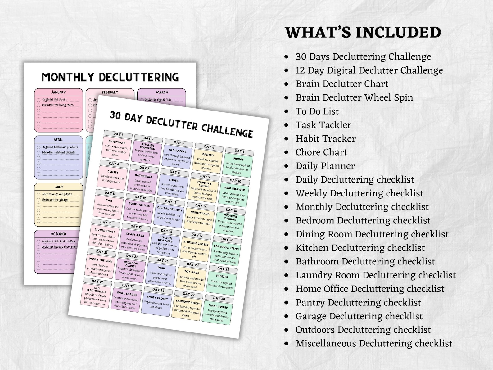 ADHD Declutter Planner | Home Organization Checklist & Workbook ...