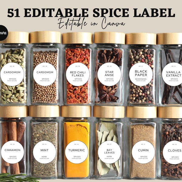 Round Spice Labels - Etsy