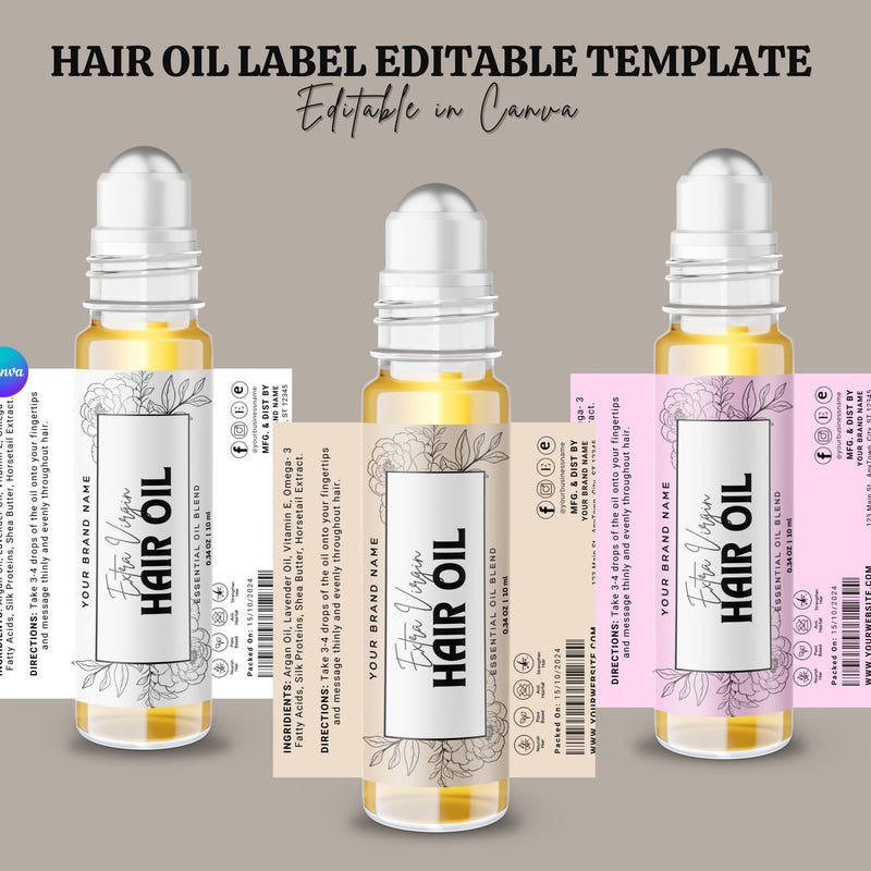 Roller Bottle Label - Etsy