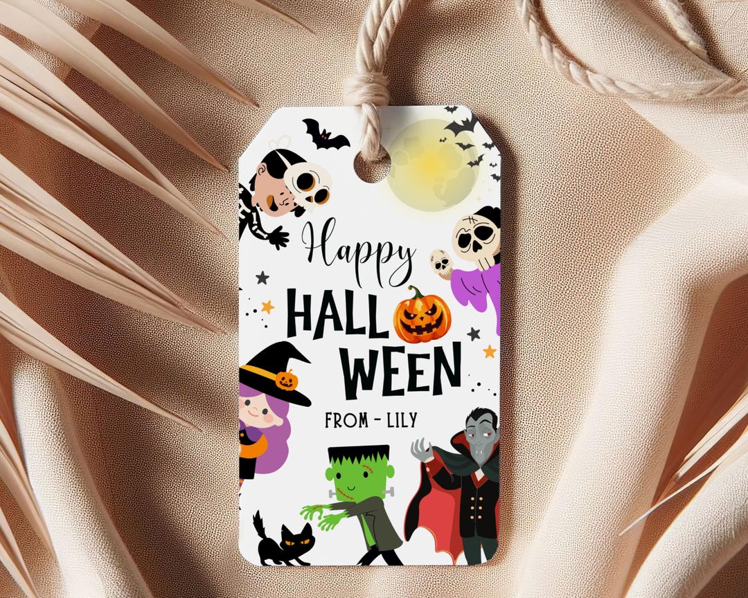 Editable Halloween Gift Tags | Trick or Treat Favor Tags | Ghost Treat ...