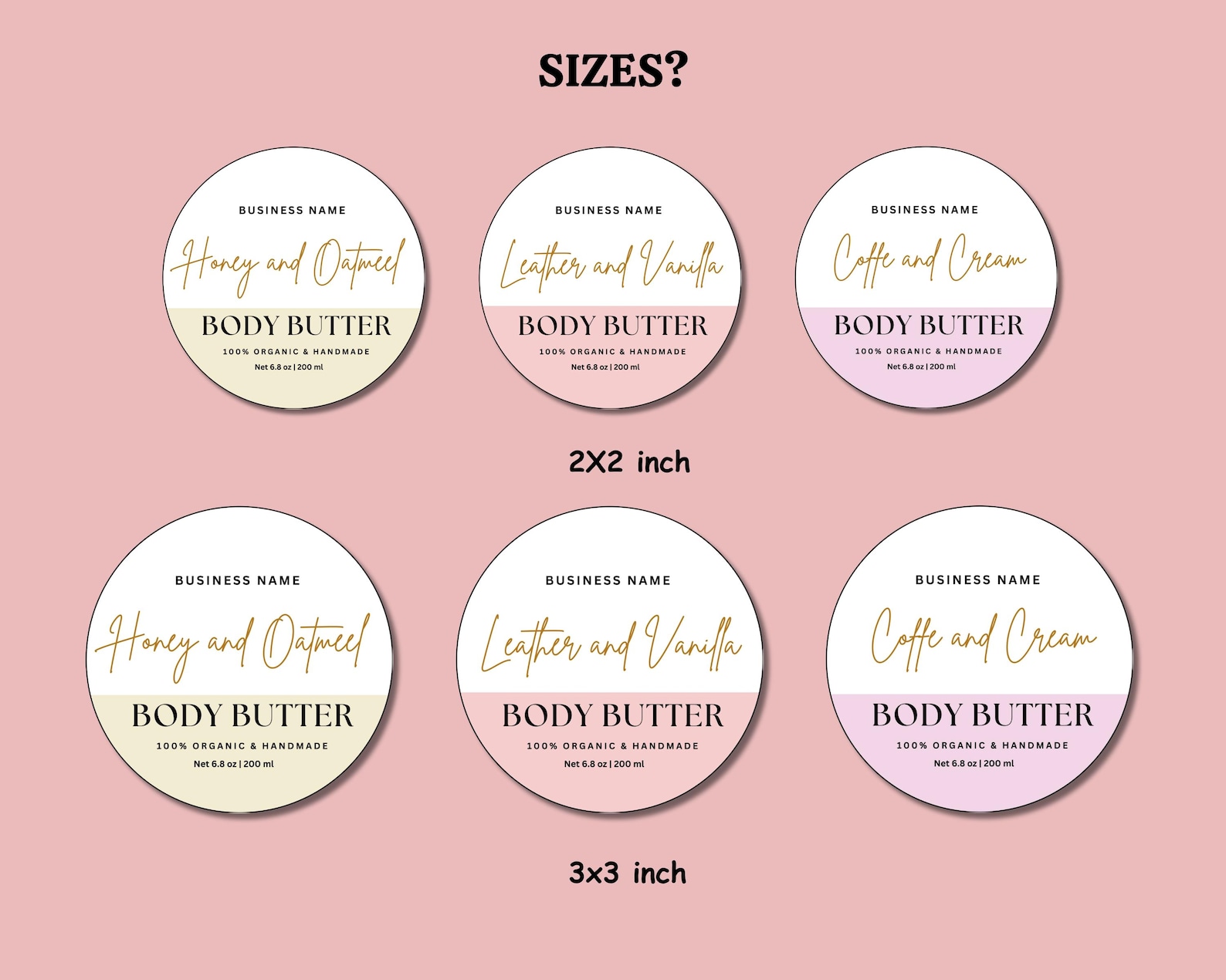 Body Butter Jar Label Template, Body Product Skincare Label , Printable ...