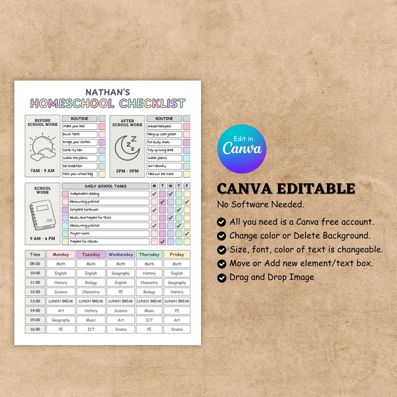 Editable Homeschool Planner | Printable Daily Schedule & Student ...