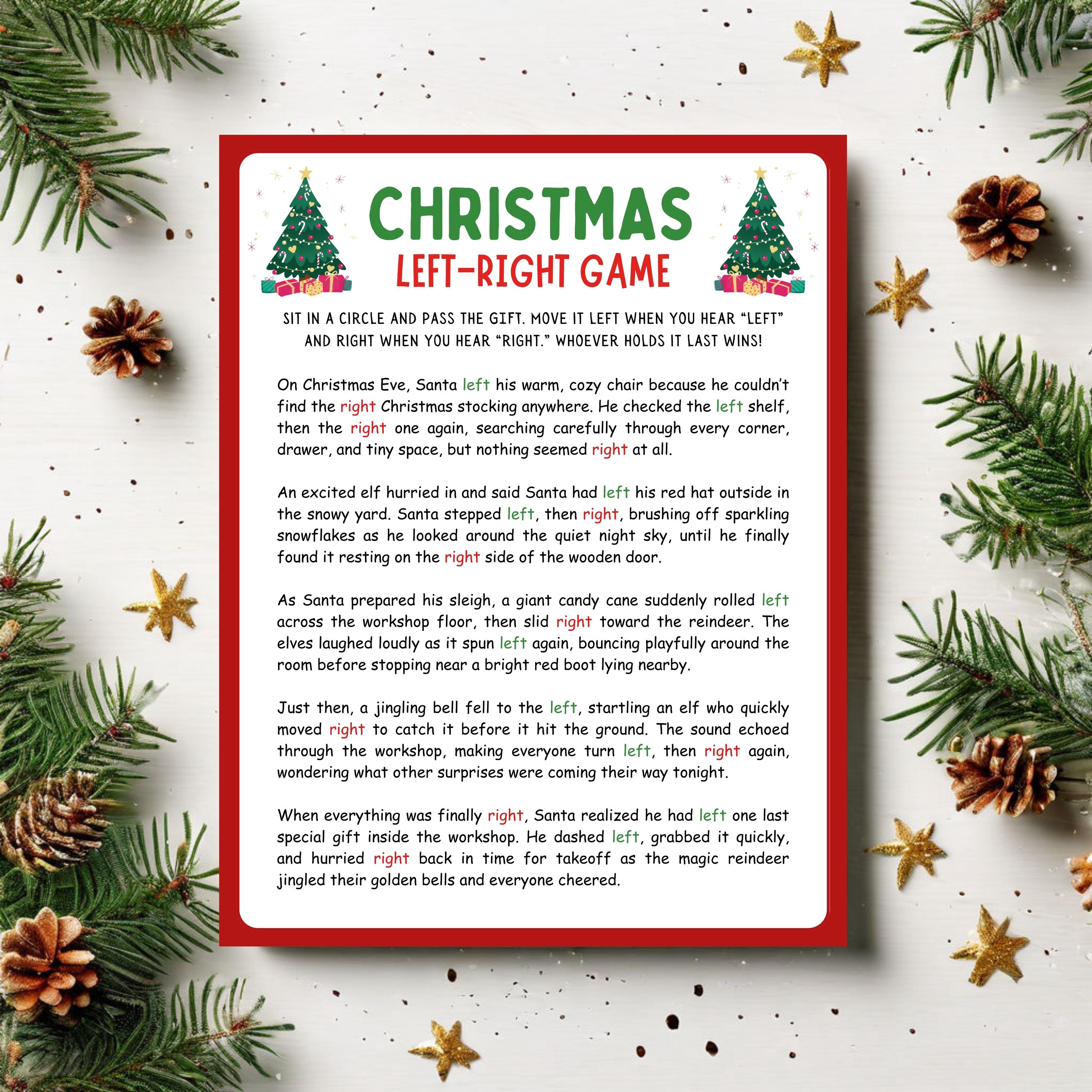 Christmas Left Right Game Printable, Holiday Party Activity (PDF) - Etsy