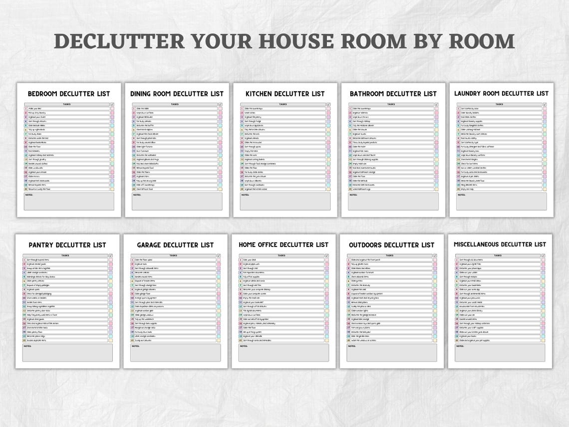 ADHD Declutter Planner | Home Organization Checklist & Workbook ...