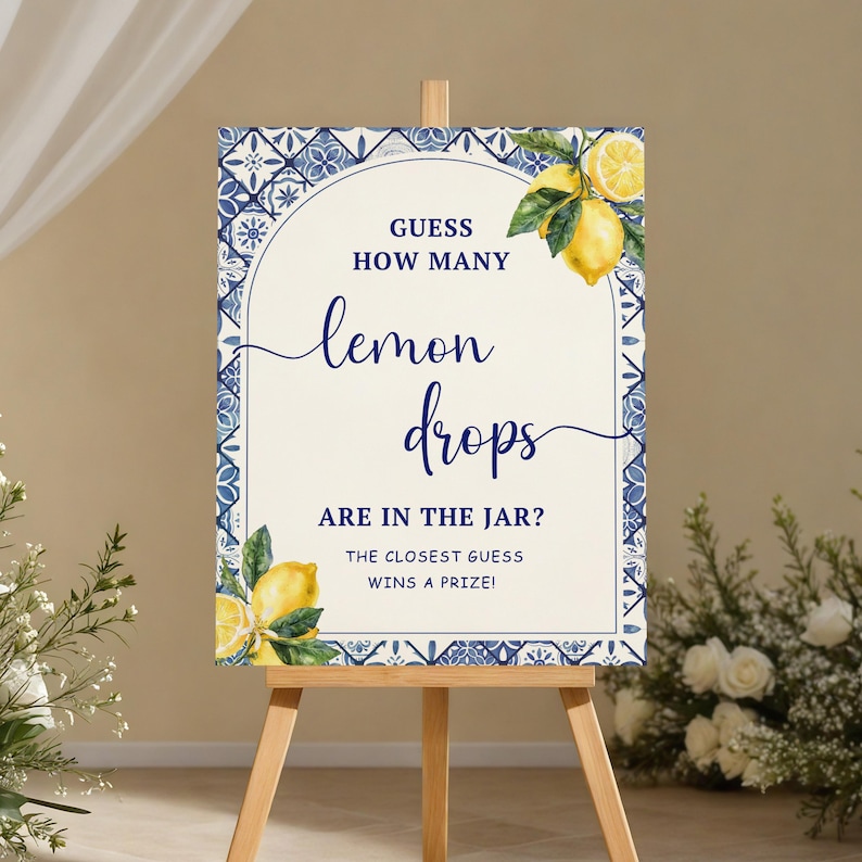 Lemon Drops Bridal Shower Game | Mediterranean Theme (digital Download ...