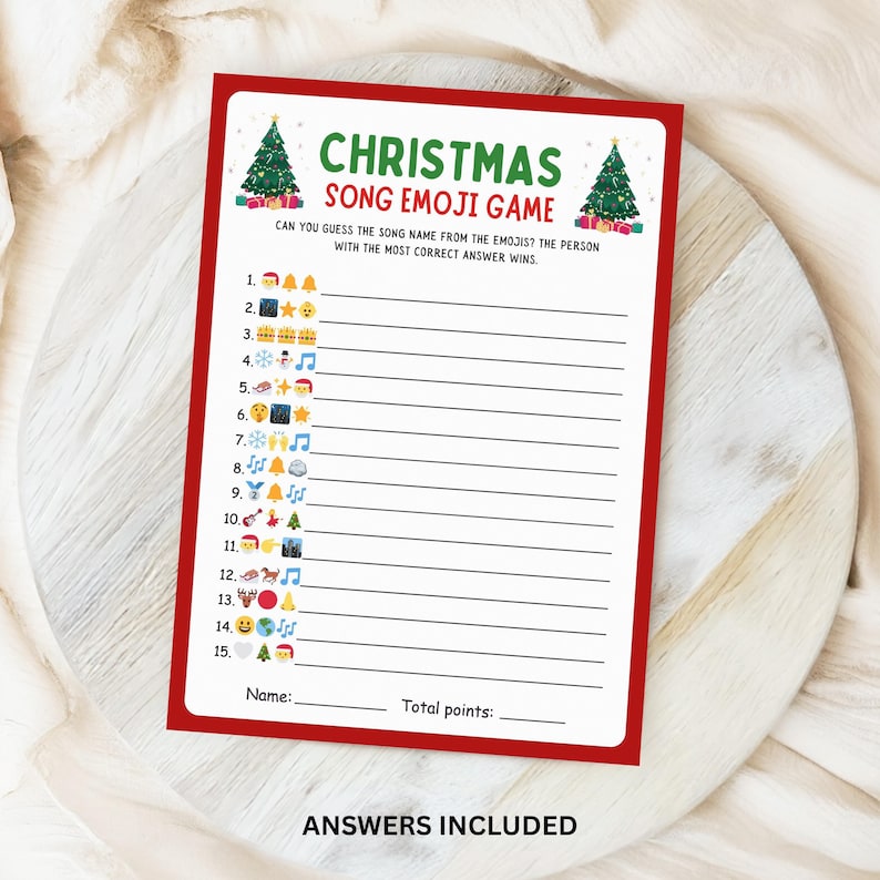 Printable Christmas Songs Emoji Game, Fun Holiday Emoji Quiz, Christmas ...