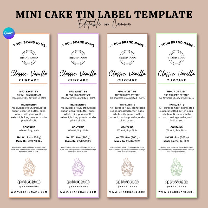 Custom Labels for Dessert - Etsy