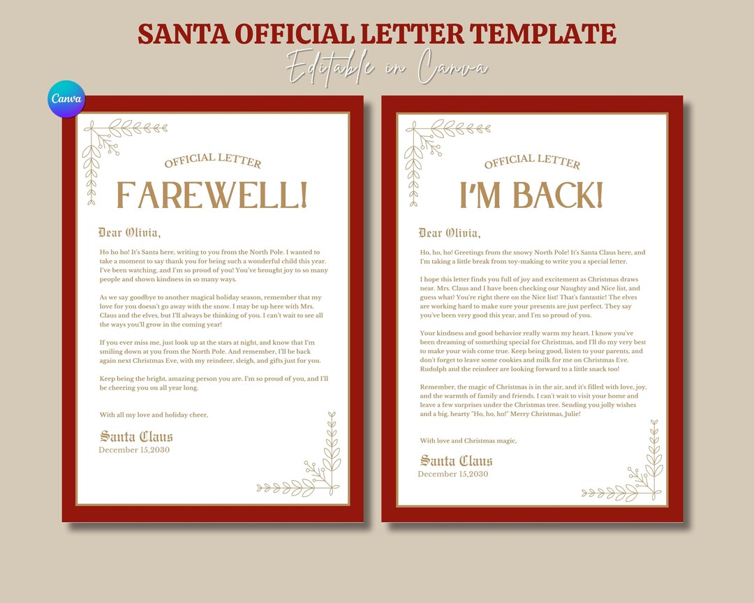 Elf Letter Printable Set | Christmas Tradition Welcome and Goodbye ...