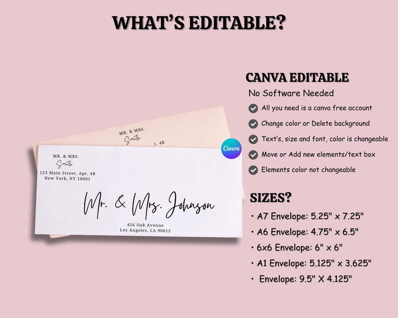 Elegant Envelope Label Template | DIY Wedding Address Label | Custom ...