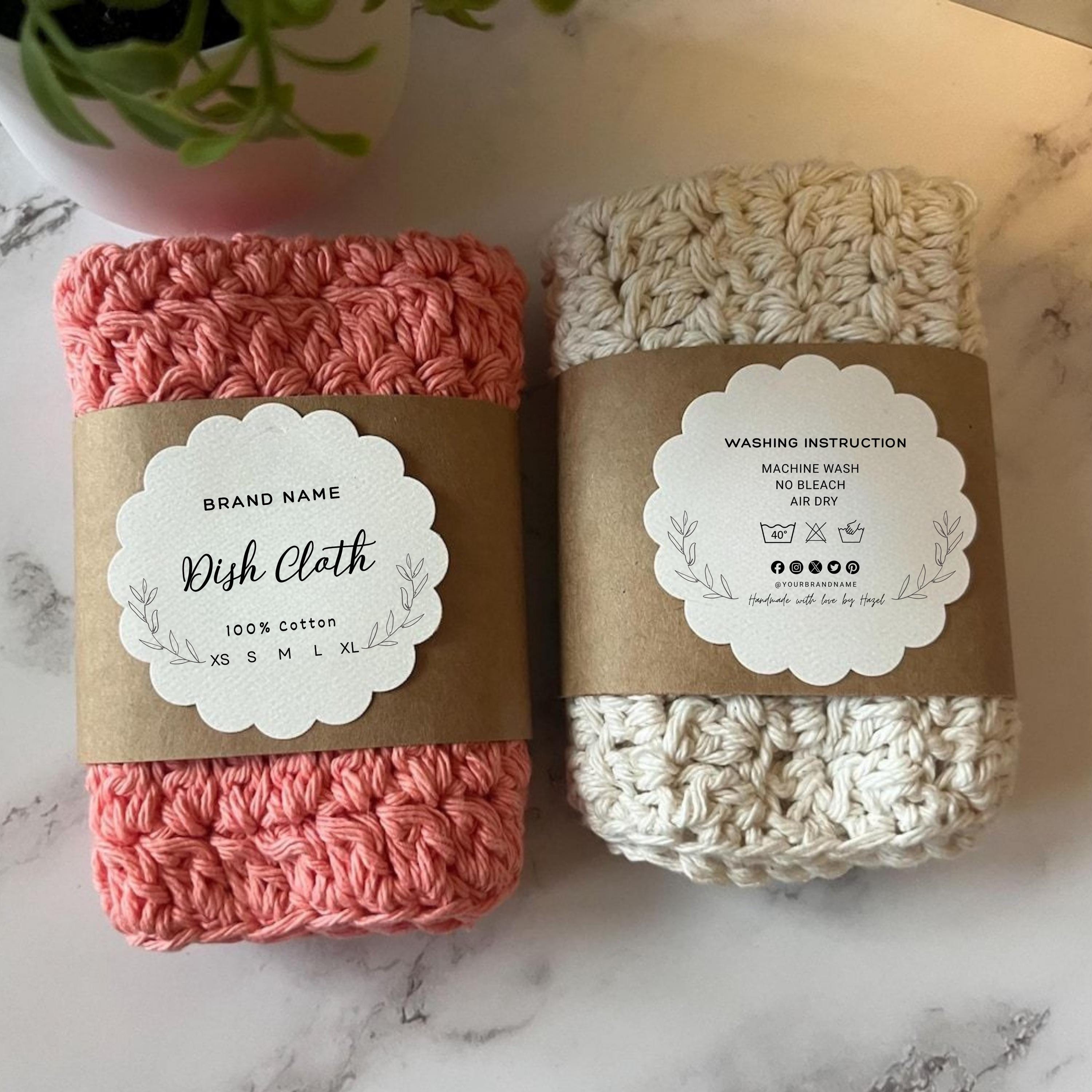 Editable Dishcloth Label Template | DIY Washcloth Hang Tag & Fold Over ...