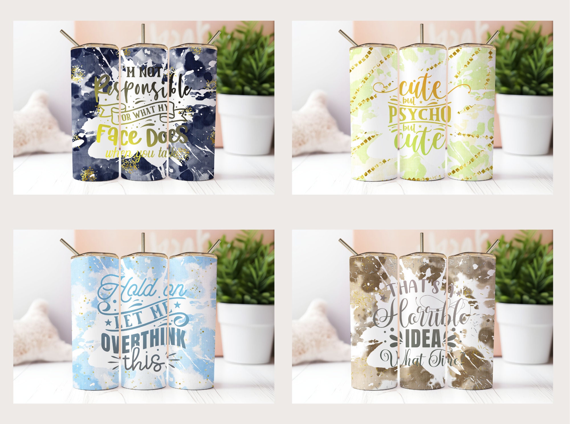 Funny Tumbler Wrap Bundle R18 Sweary Cuss Sarcastic PNG Seamless ...