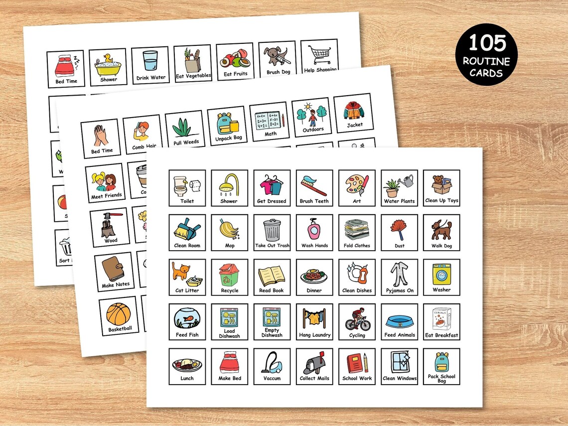 Kids Daily Responsibilities Chart, Printable Daily Routine, Chore Chart ...