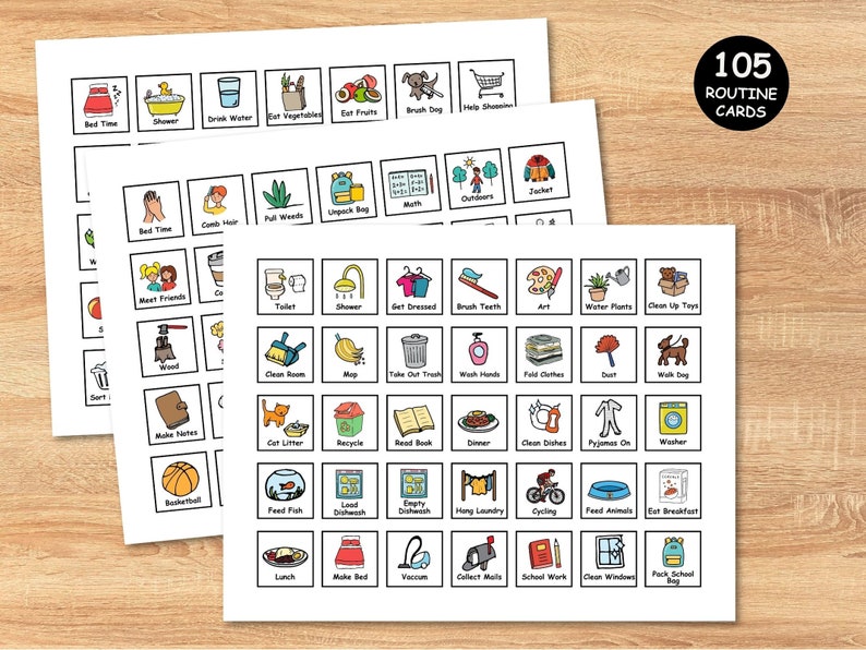 Kids Daily Responsibilities Chart, Printable Daily Routine, Chore Chart ...