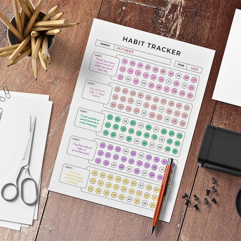 Editable Minimalistic Daily Habit Tracker Printable Everyday Habit ...