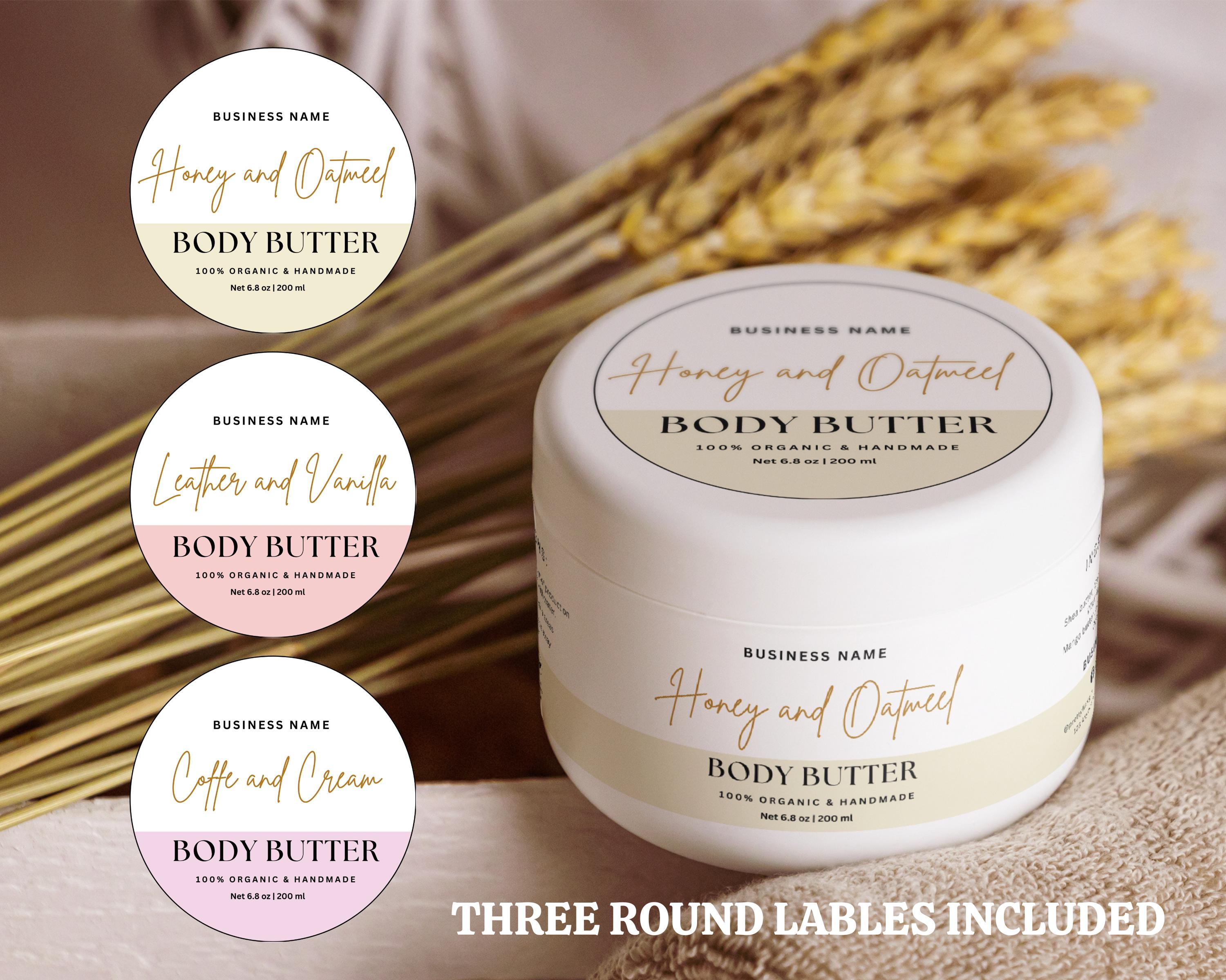 Body Butter Jar Label Template, Body Product Skincare Label , Printable ...