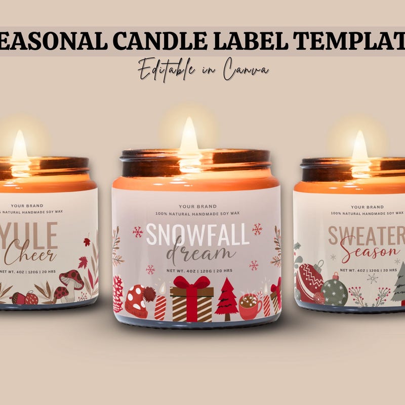 Small Xmas Jar Candles - Etsy