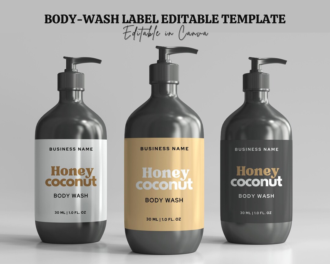 Editable Body Product Label Template | Skincare Bottle Label Design for ...