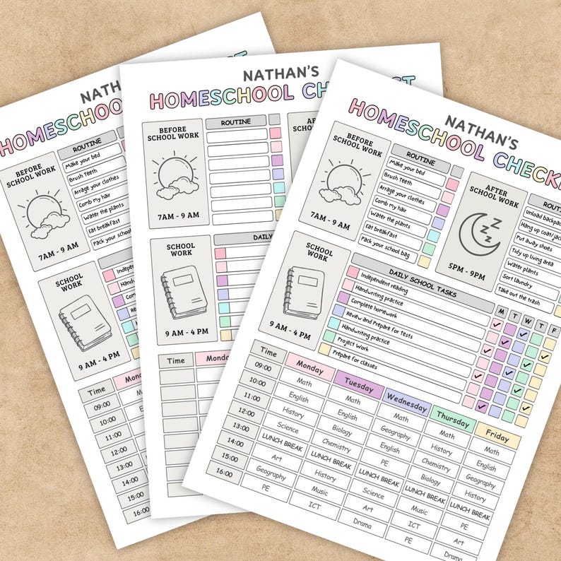 Editable Homeschool Planner | Printable Daily Schedule & Student ...