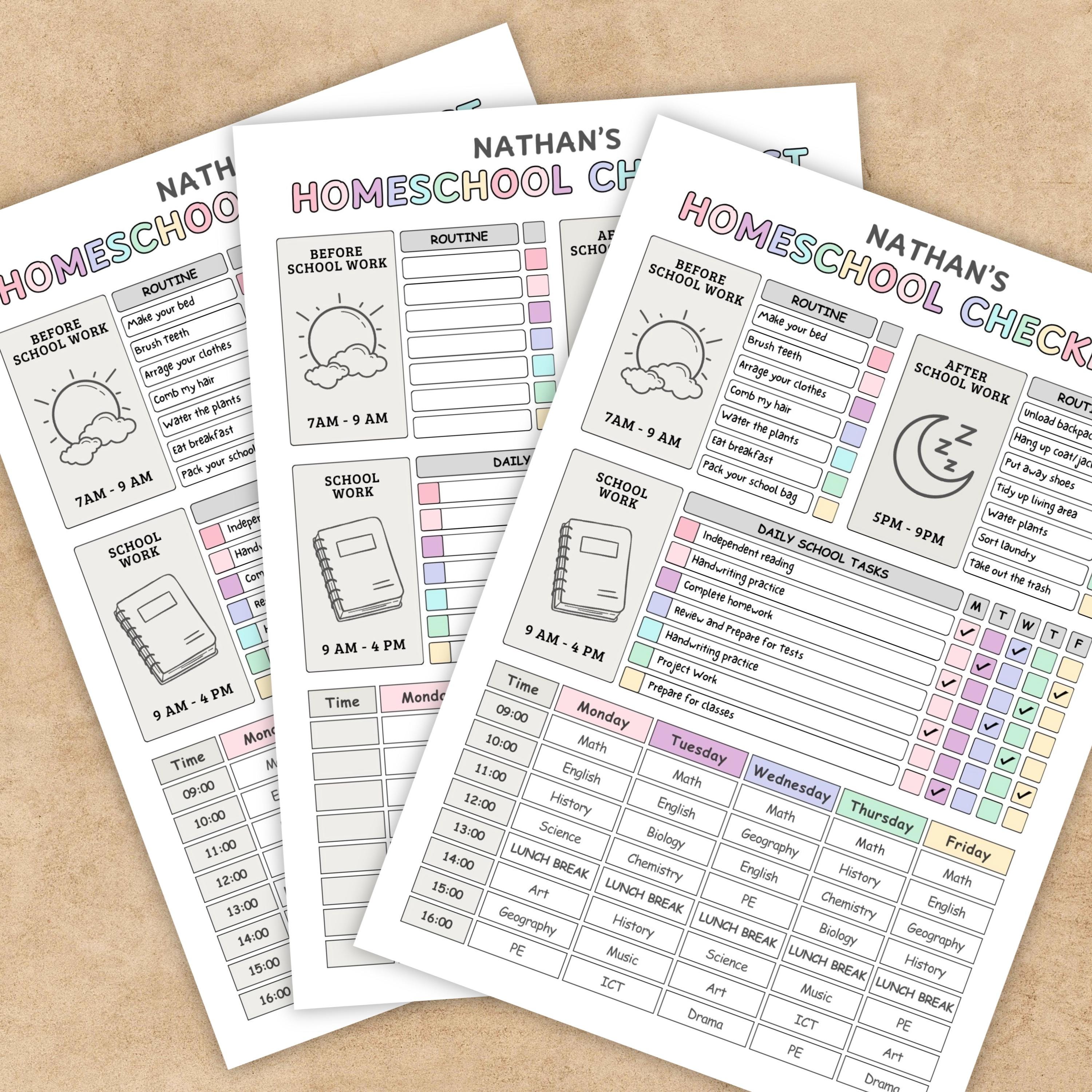 Editable Homeschool Planner | Printable Daily Schedule & Student ...