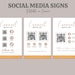 Connect With Us Sign Template | Social Media QR Code Sign | Follow Us ...